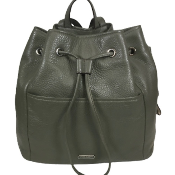 Coach | Bags | Coach Park Drawstring Bag Backpack Olive Green Pebbled ...